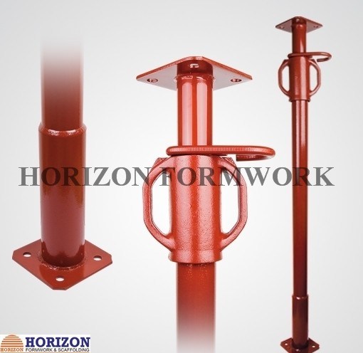 Height Up To 5 Meter Scaffolding Steel Prop Jack With Cast Iron Sleeve Nut