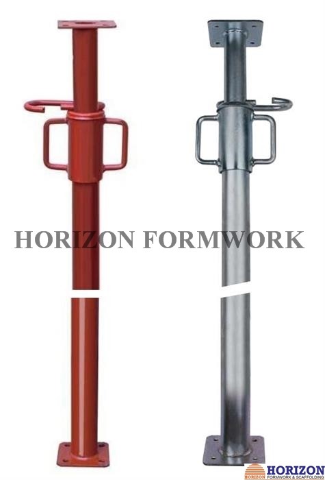 Painted Scaffolding Steel Prop , Q235 Light Duty Props With Handle Nut