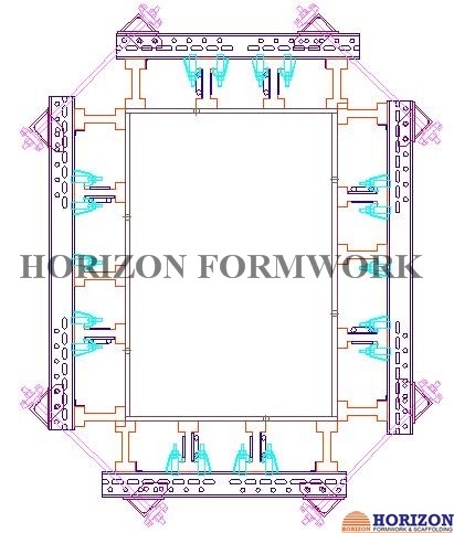 Vertical Shear Wall Formwork Easily Assembled Plumbed By Push Pull Brace